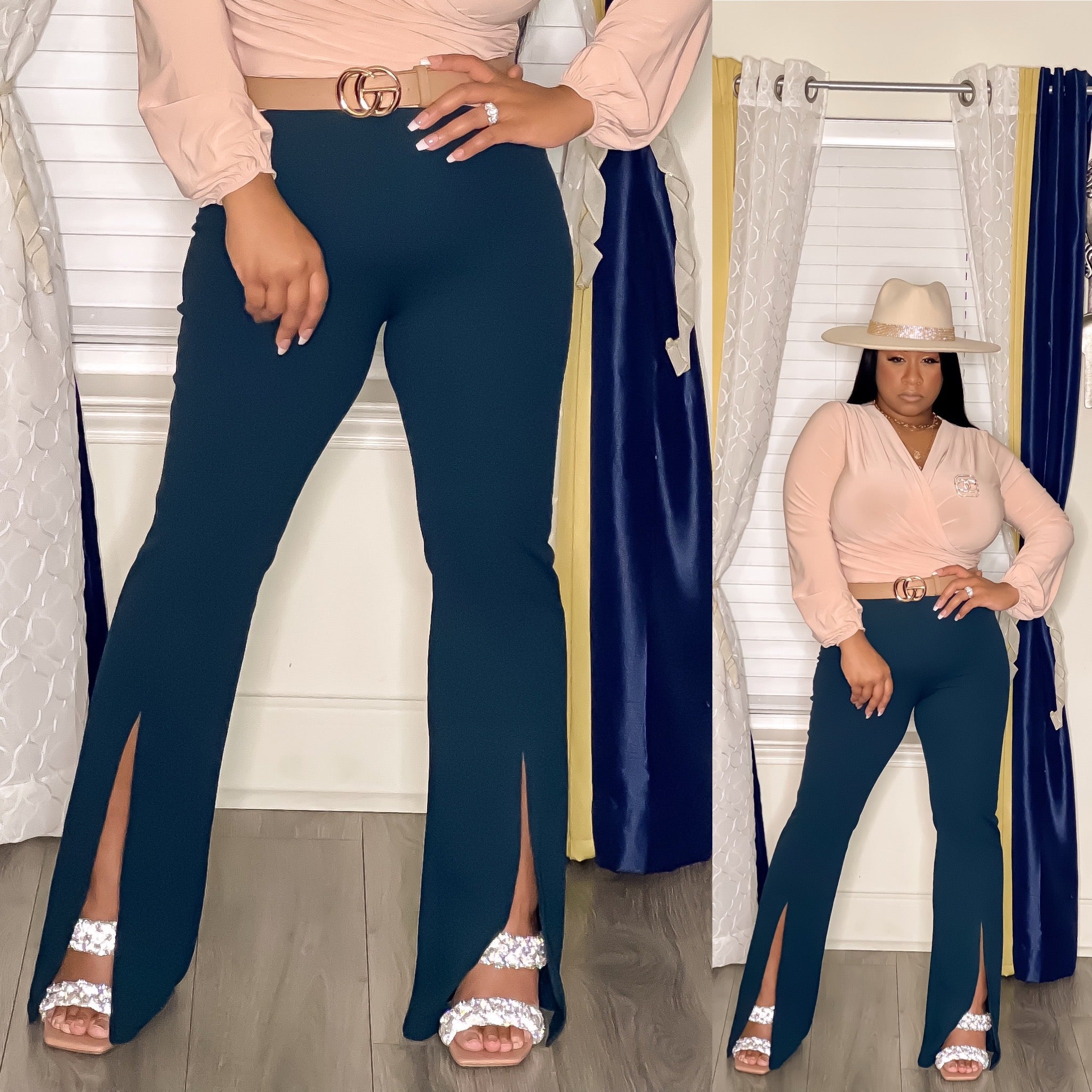 Forest Green Slit Slacks – Definition Her Boutique