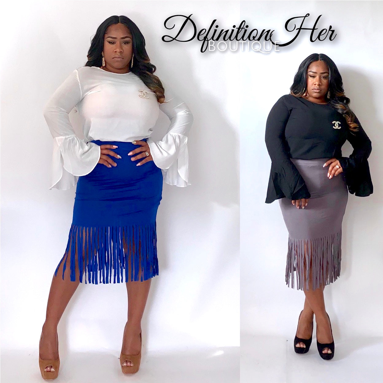 BELLED TOP ( BLACK OR WHITE) – Definition Her Boutique