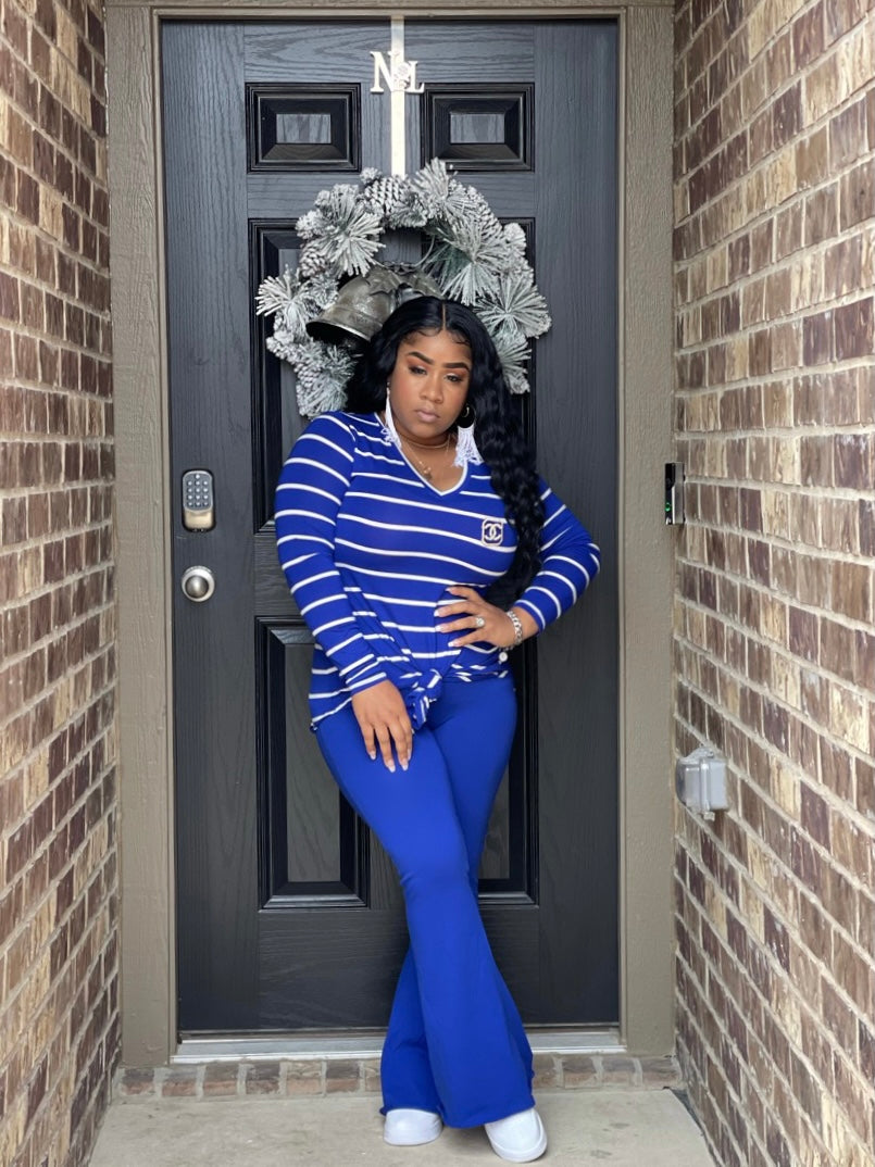 Stripes Belled Set (Nipsey Blue ) – Definition Her Boutique
