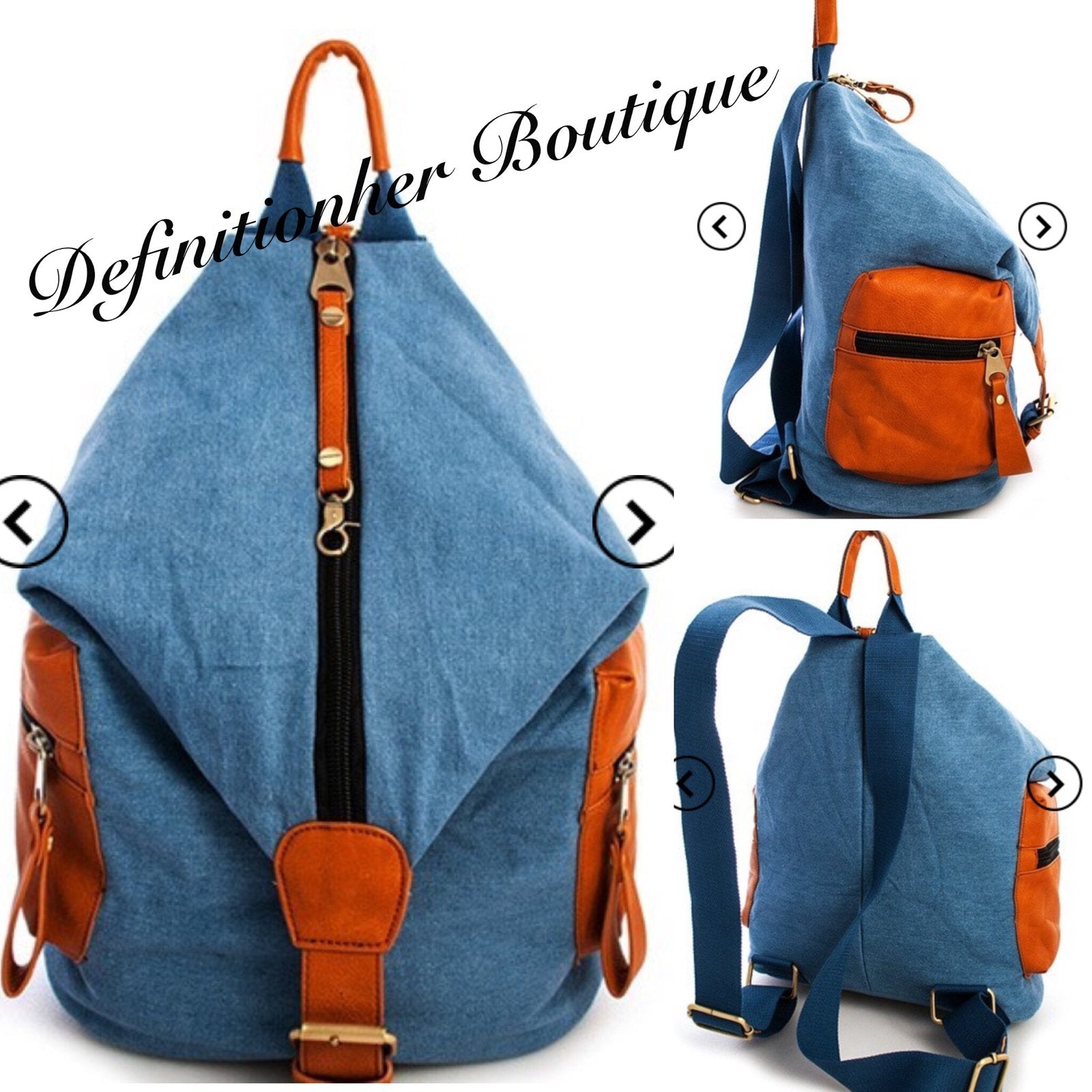 LARGE DENIM BACKPACK – Definition Her Boutique